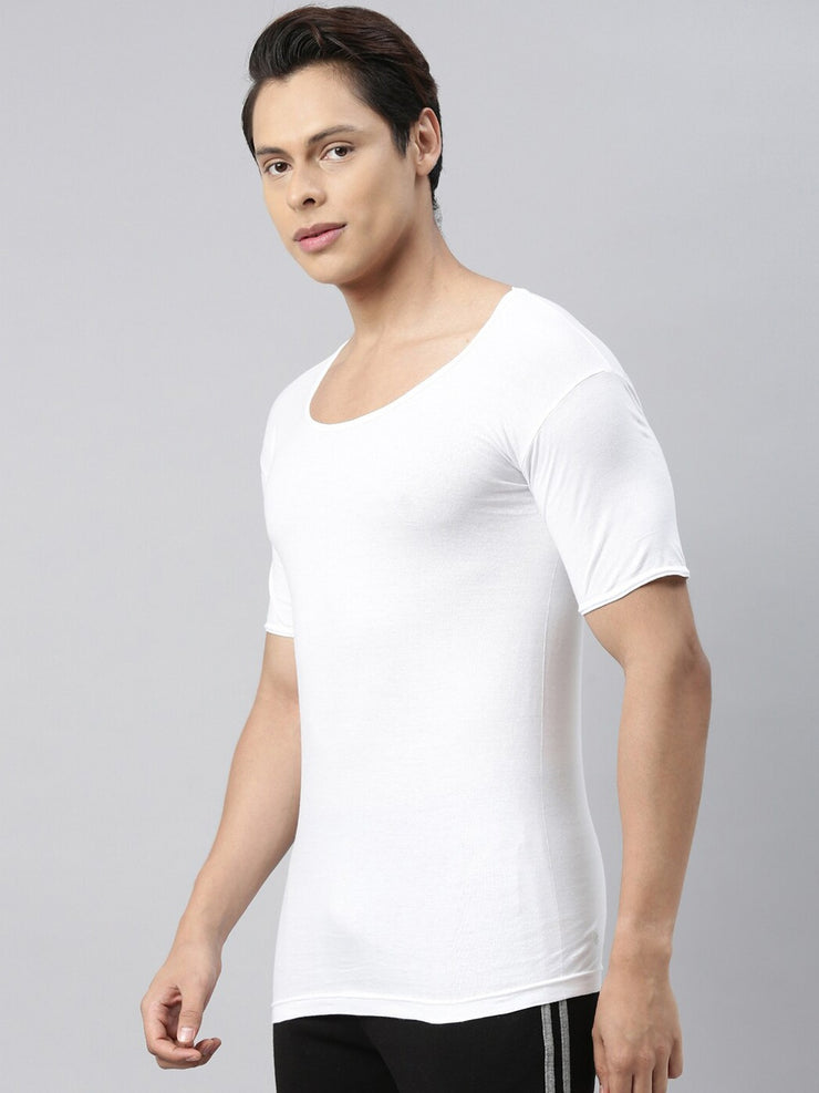 Vip White Solid Pure Cotton Innerwear Vests Bonus Premium Pack Of 2 ...