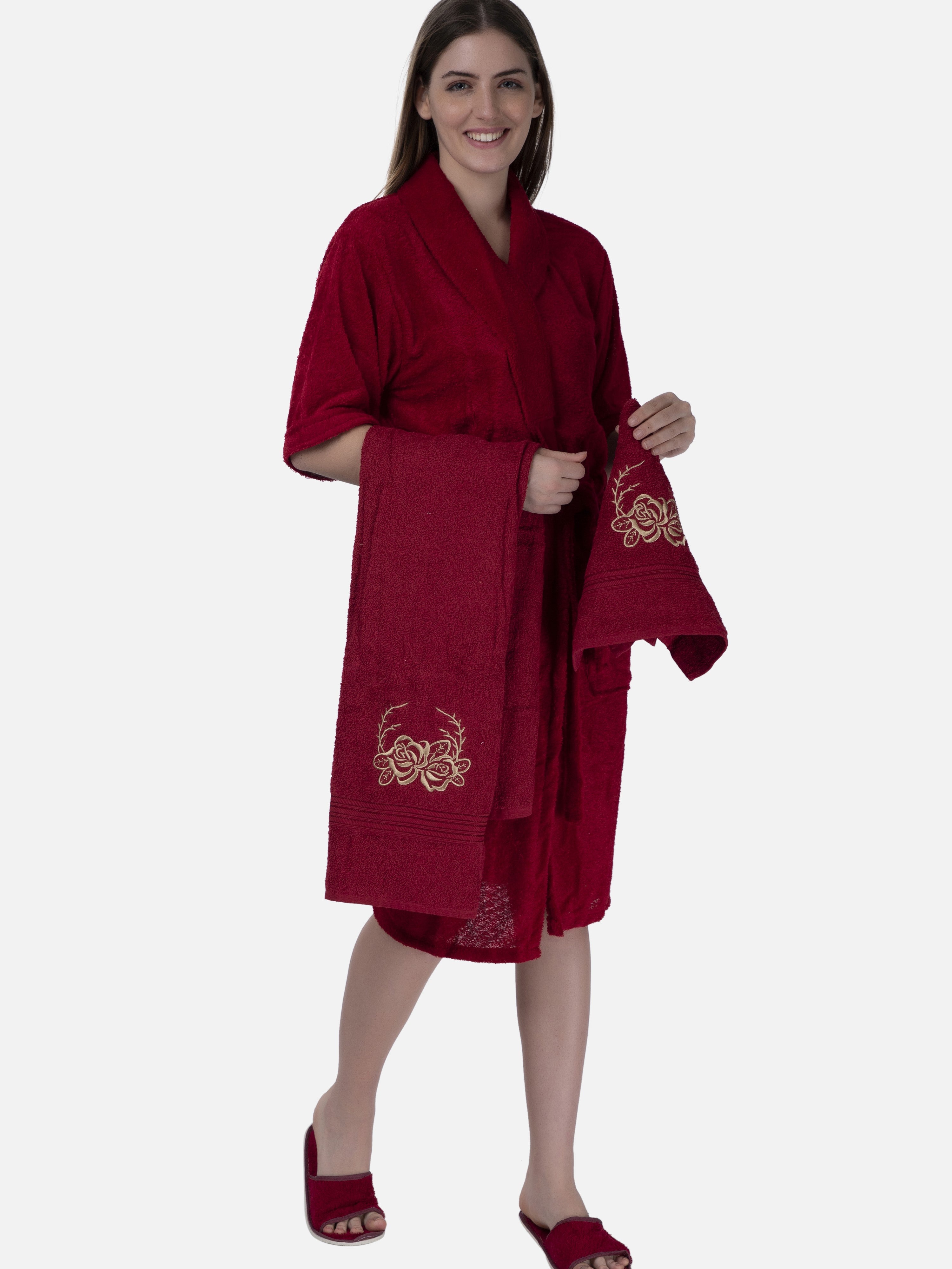 Maroon Bathgown - Shop Bath Set for Women Online in India – Poftik